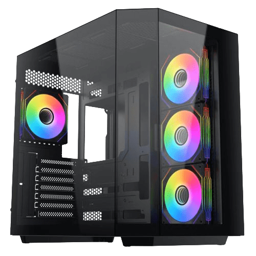 Vida Edge Black ARGB Gaming Cube Case w/ Glass Side - VOLT